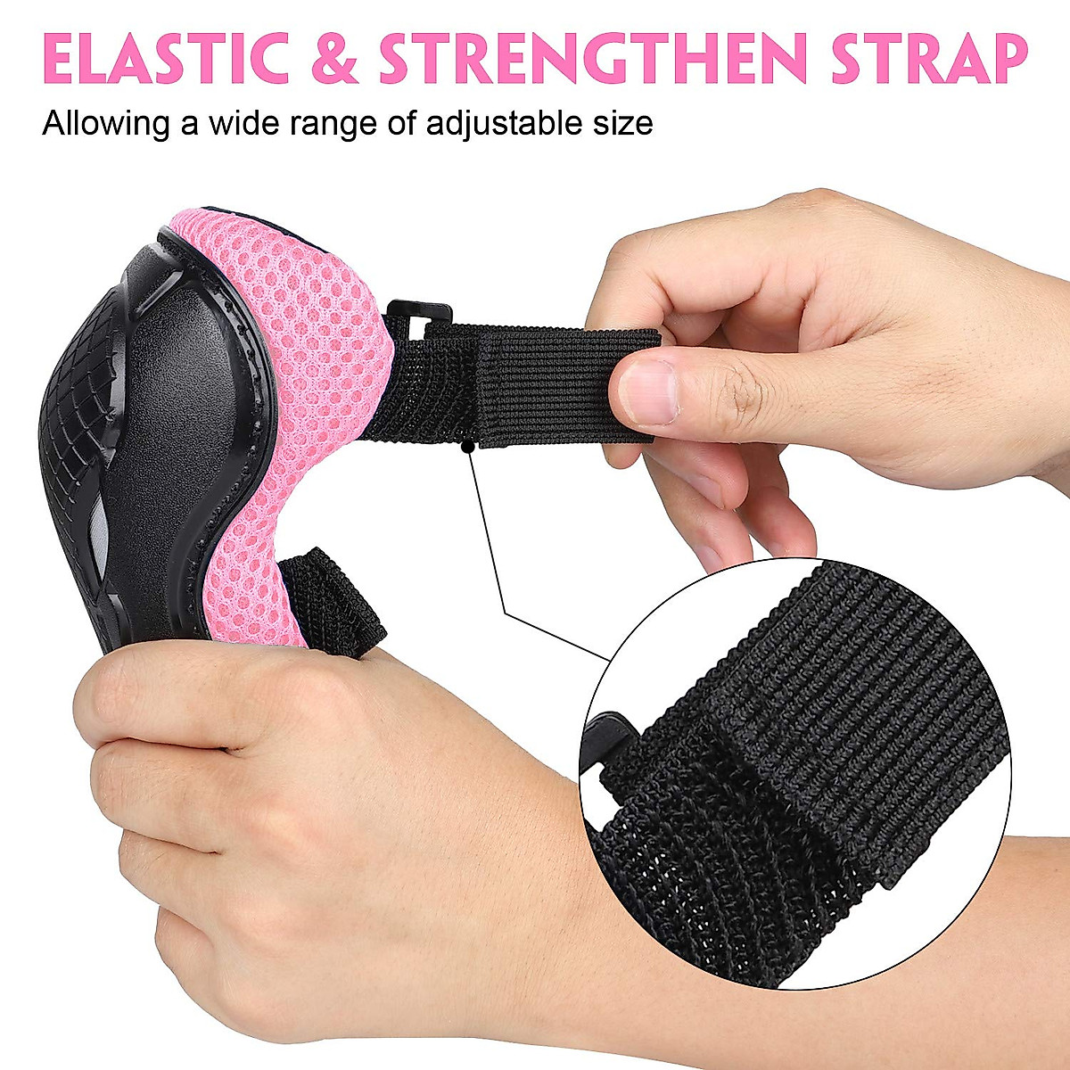 ValueTalks Protective Gear Sets for Youth/Kids Adjustable Safety Knee Pads and Elbow Pads Wrist Guards for 5~15yrs Girls Boys Teens Cycling Skating Roller Skateboard Bike Scooter Outdoor Sports