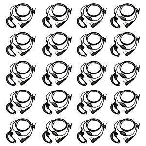 abcGoodefg G Shape Ear-Clip Earpiece Headset Mic Compatible with Kenwood PUXING Baofeng UV-5R UV-82 BF-UV5R TYT UV-5RA HYT 666s 777s 888s Retevis H-777 Talkabout Walkie Talkie (20Pack)
