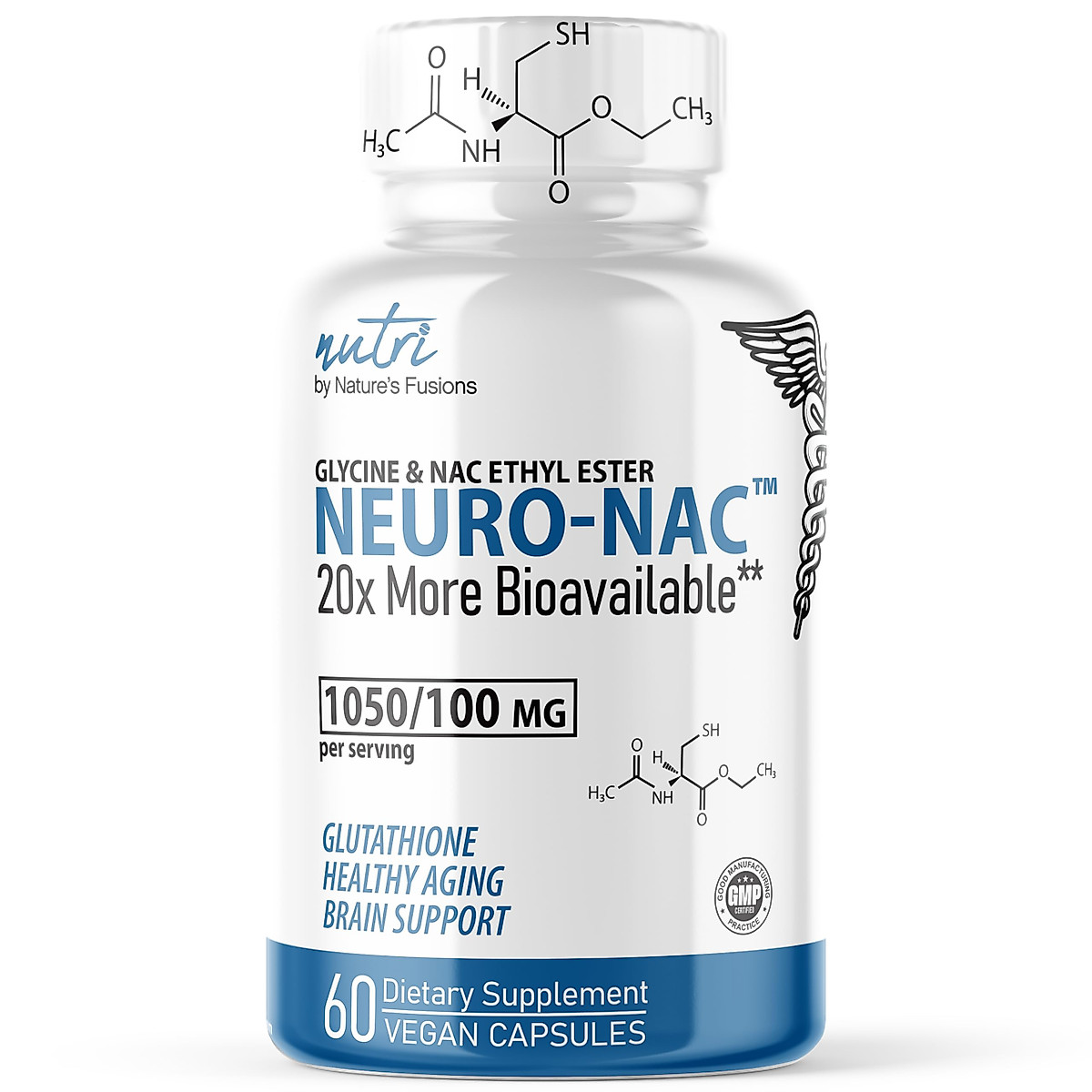 Nature's Fusions Neuro NAC Supplement N-Acetyl Cysteine Ethyl Ester - More Bioavailable Than NAC 600 mg - Boost Glutathione 10x More Than Liposomal Glutathione - 60 Capsules
