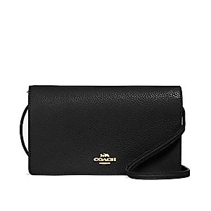 Coach Women's Anna Foldover Crossbody Clutch (Black)