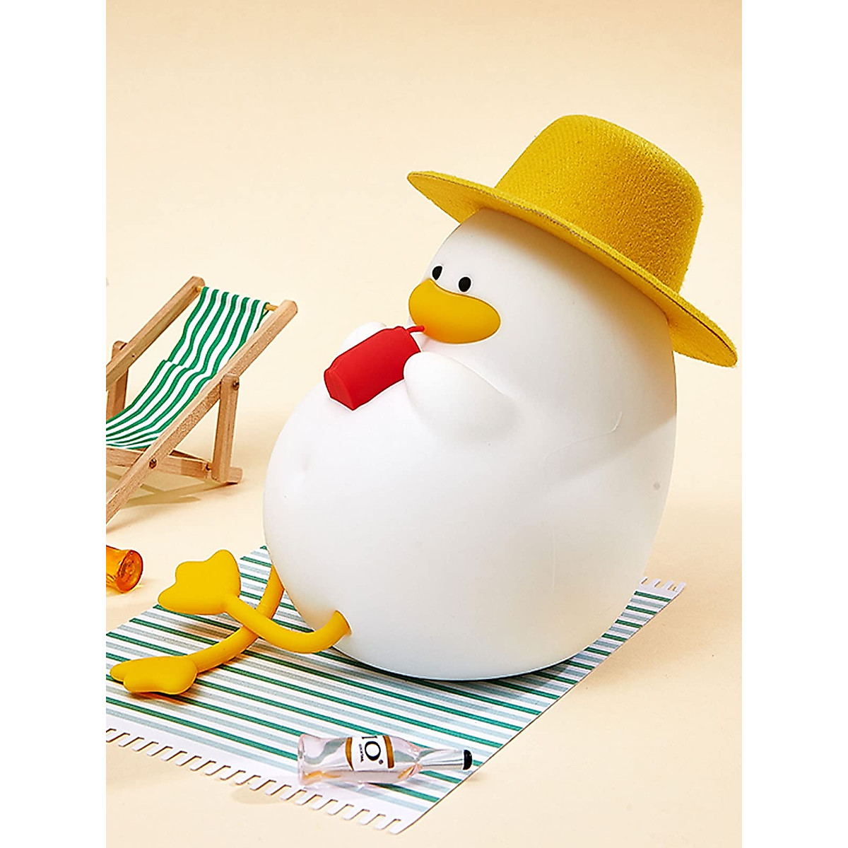 anmones Night Light for Kids - Happy Duck Premium Silicone Lamp, Cute and Dimmable Nightlight for Soothing Bedtime Ambience, 𝑴𝒖𝒍𝒕𝒊𝒑𝒍𝒆 𝑵𝒊𝒈𝒉𝒕𝒍𝒊𝒈𝒉𝒕𝒔 White XR-MM-L22067