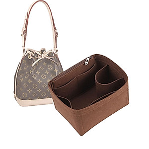 Lckaey Purse Organizer insert for LV NOE BB Petit NOE NM storage bag Organizer With Zipped pocket Y059coffee-Large