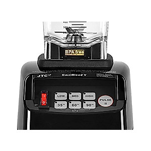 OmniBlend Omni-Q Commercial Blender with Full Sound Enclosure Shield, Quiet Heavy Duty 3-Speed, Self-Cleaning, Includes Multifunctional 2-in-1 Wet Dry Blades, 1.5 Liter Jar (Black)