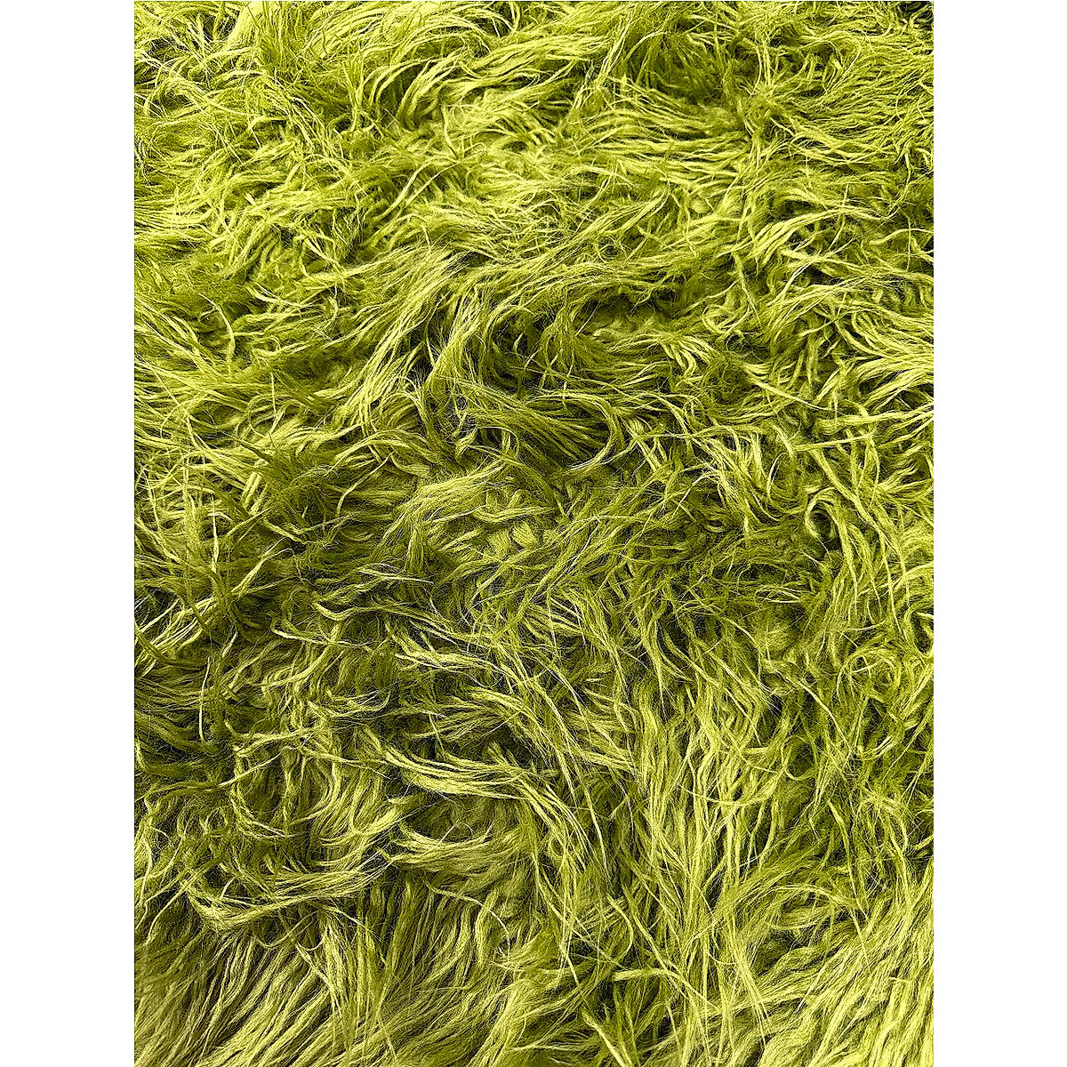 Faux/Fake Fur Mongolian Olive Green Fabric by The Yard