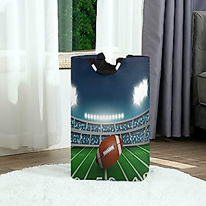 ALAZA American Football Stadium Laundry Basket Hamper Large Storage Bin with Handles for Gift Baskets, Bedroom, Clothes