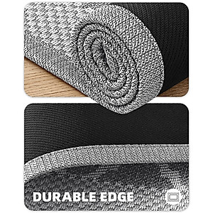 Color G Kitchen Rugs Mats Sets of 2, Non Skid Washable Kitchen Runner Rug for Floor, Front of Sink, Laundry Room, Non Slip Absorbent Rug and Mat Set, 17"x29"+17"x59", Grey