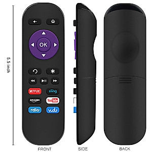 Gvirtue Remote Replacement Control for Roku Box Model: for Roku 1, for Roku 2(HD, XD, XS), for Roku 3, for Roku LT, HD, XD, XDS, for Roku N1, for Roku Express, for Roku Express+