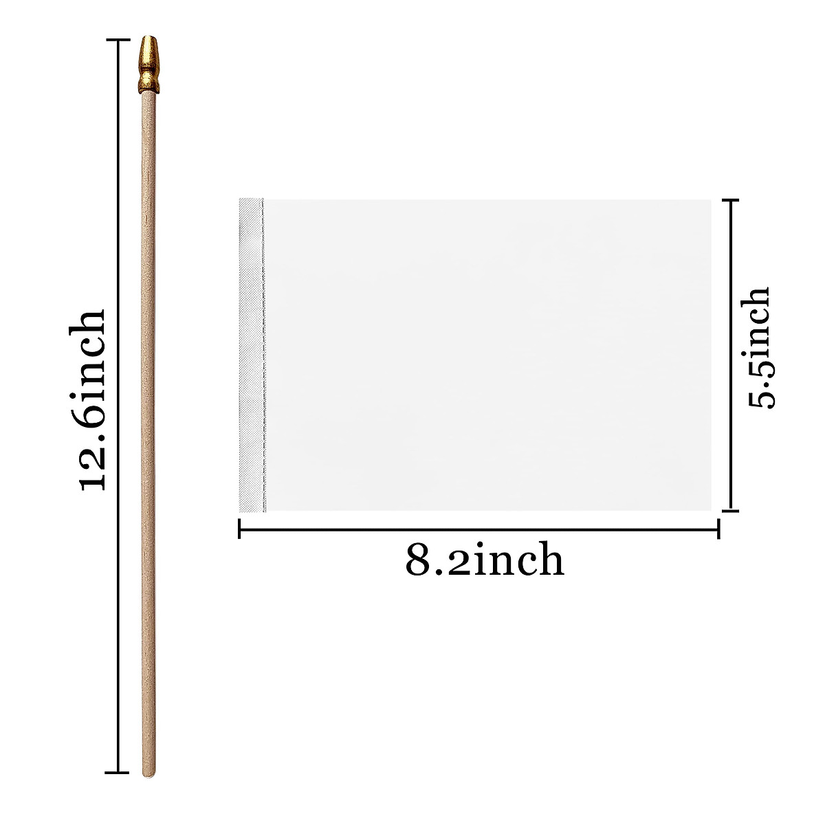 WEITBF 20 Pack Solid Color Blank Sublimation Flags Set Small Mini Hand Held Plain White Red Blue Yellow Green Orange Black Purple Pink DIY Flags on Wood Stick,8.2 x 5.5 Inch