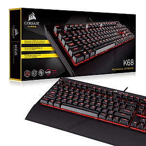 CORSAIR K68 Mechanical Gaming Keyboard Cherry MX Red (Renewed)