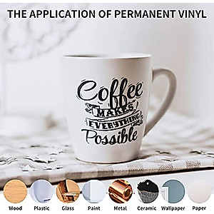 Prime Vinyl Matte Black Permanent Vinyl Roll - 12" x 35 Ft-Matte Black Self Adhesive Vinyl Roll for Silhouette Cameo, Decor Sticker, Cutting Machine, Craft Cutter Machine, Home Decal