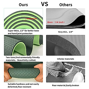 Yoga Mat 1/3 inch QMKGEC Exercise Mats 8mm TPE Non-Slip Extra Thick High-Density Eco Friendly for Yoga Workout Pilates Yoga Mats for Women Men