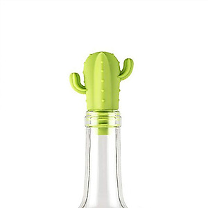 DOITOOL Wine Glass Charms Markers, 7 Pcs Silicone Wine Bottle Stopper Cactus Shaped Champagne Stopper Food Grade Beverage Closures Bar Preservation Tool Random Color