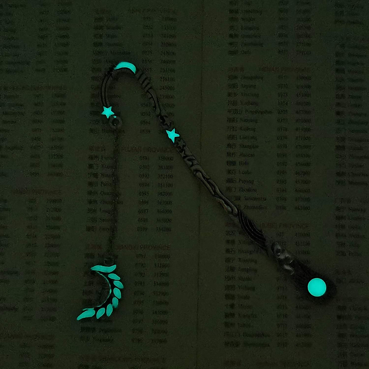 Gzrlyf Sun Moon and Stars Bookmark Glow in The Dark Bookmark Luminous Book Markers Metal Book Lover Gifts (Moon Luminous Bookmark)