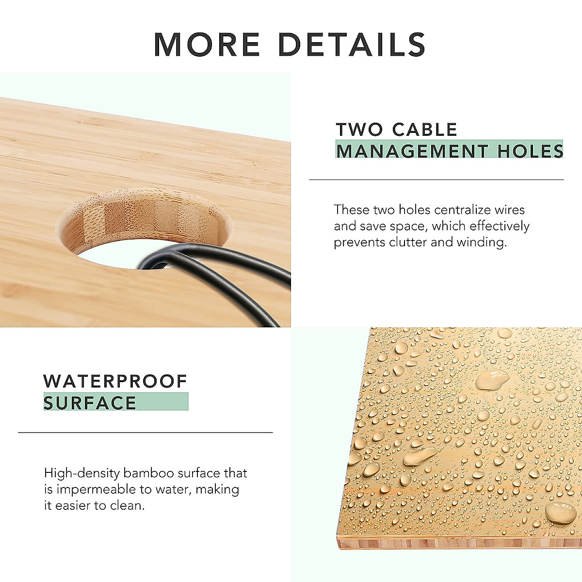 FLEXISPOT E8 Dual Motor 3 Stages Bamboo Electric Standing Desk 60x30 Inch Oval Leg Whole-Piece Board Height Adjustable Desk Electric Stand Up Desk Sit Stand Desk (White Frame + Bamboo Curved Desktop)