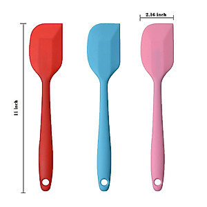 Silicone Spatula,11 inch Non-stick Spatulas with Stainless Steel Core,Heat Resistant, Food Grade Silicone, One Piece Design,Dishwasher Safe, for Mixing,Cooking,Baking (7pcs)