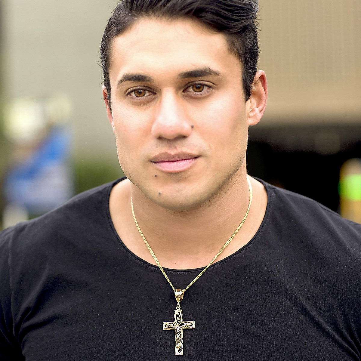 LIFETIME JEWELRY Large Filigree Crucifix Cross Necklace for Men & Women 24k Gold Plated (Gold Crucifix Only - No Chain)