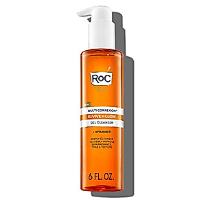 RoC Multi Correxion Revive + Glow Gel Facial Cleanser With Vitamin C, & Glycolic Acid, Paraben-Free, Sulfate-Free Skin Care, 6 Ounces