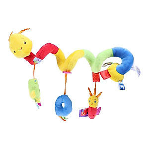 ifundom Car Seat Toys, Toys for Car Seat Crib Mobile Bed Around Rattle Bell Cartoon Insect Stroller Hanging Stuffed Wrap Spiral Safety Plush Toys for Crib Bed Stroller Car Seat Bar