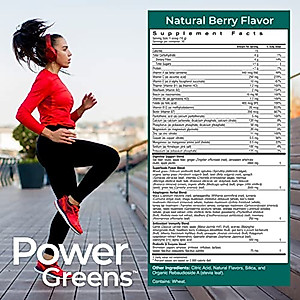 Power Greens, Superfoods Greens Powder, Super Greens, Improve Energy, Recovery and Performance, Probiotics & Digestive Support, Berry Flavor, 30 Servings