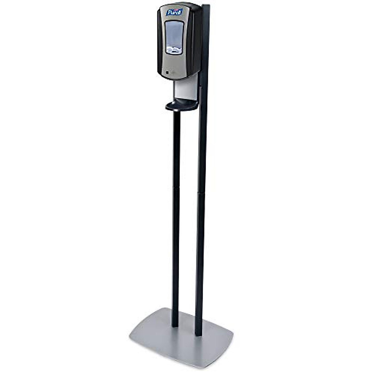 PURELL LTX-12 Dispenser Floor Stand, Chrome and Black Stand with PURELL LTX-12 Hand Sanitizer Dispenser (Pack of 1) - 7028-DS