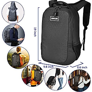 MZIPLINE Large Backpack Bag-Smell Proof-With Combination Lock & Hoodie-Odor Proof-Water Resistant,Anti Theft Travel Laptop Daypack School Bookbag for College Student Men & Women Work (Black)