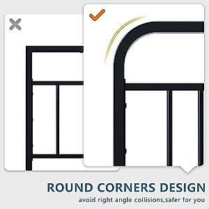 12in Queen Metal Bed Frame, Heavy Duty Platform Bed No Box Spring Needed,Queen Size Solid Steel Bed with Headboard and Footboard Support for 1100LBS, Noise Free, Easy Assembly,Black