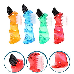 Milisten Toothbrush 4Pcs Mini Dual Head BrushesDouble-Head Denture Brushes False Teeth Brush Cleaning Brushes Personal Small Brushes Clean Toothbrush(7.5X3.5X2.5CM) Denture Brush Toothbrush