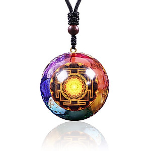 Day Day Up 7 Chakra Gemstone Reiki Healing Crystals Chakra Orgonite Pendant Necklace For Good Luck Yoga Meditation Jewelry