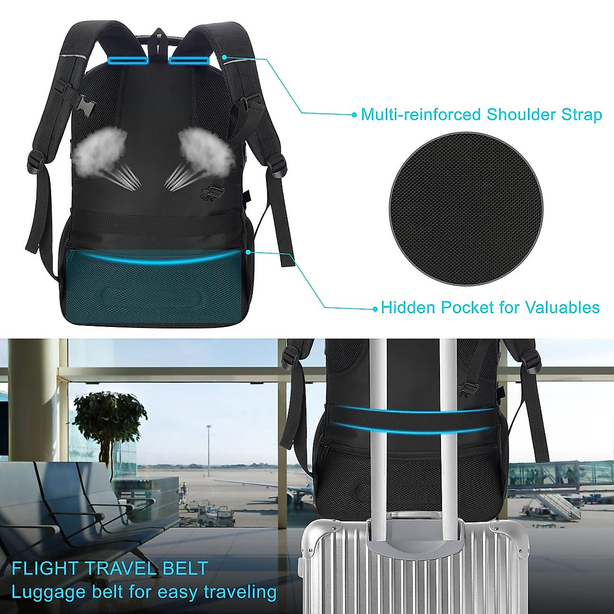 YAMTION Boys School Backpack with Shoe Compartment,Gym Backpack with 17.3in Laptop Compartment for Men Women,Teens Bookbag College Students Travel Mochilas Escolares para Adolescentes