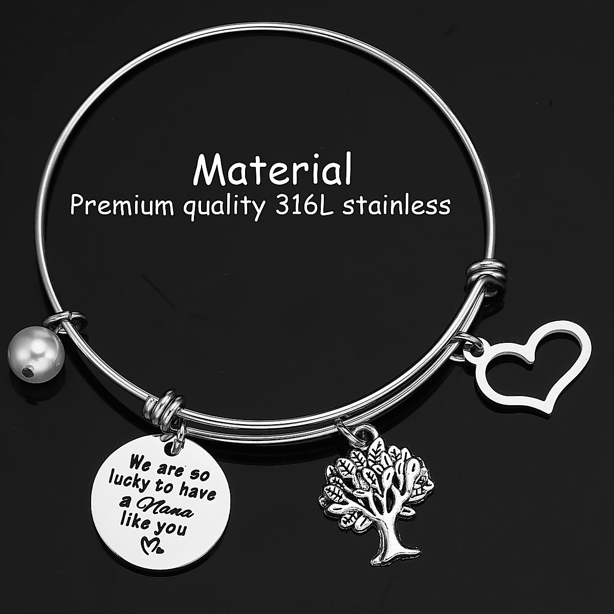 AHAETH Nana Gifts for Bracelet Women Best Gift for a Nana Jewelry Nana Charm Bracelets Presents Nana Bracelet