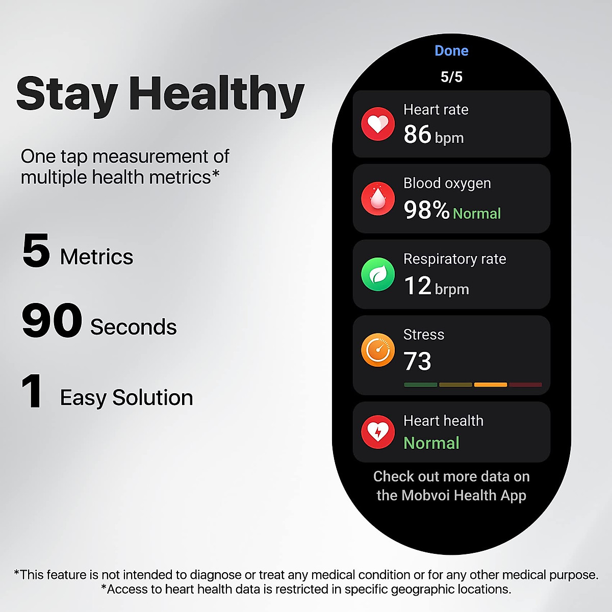 Ticwatch Pro 5 Smartwatch for Men Snapdragon W5+ Gen 1 Wear OS Smart Watch 80 Hrs Long Battery Life Health Fitness Tracking 5ATM Water Resistance GPS Compass Android Only Compatible, Obsidian