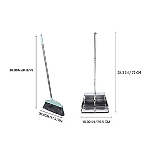 iplusmile 1 Set Garbage Shovel Sweeping Broom Dustpan Indoor Broom Dustpan Broom and Shovel Standing Dustpan Broom and Dustpan Kit Shop Broom Kitchen Broom Office Abs Bucket Stainless Steel
