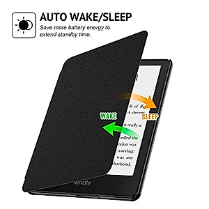 Ayotu All-New 6.8" Kindle Paperwhite Case, Smart Water-Safe PU Leather Cover with Auto Sleep/Wake, Only Fit Amazon Kindle Paperwhite and Signature Edition (11th Generation - 2021 Release), Black