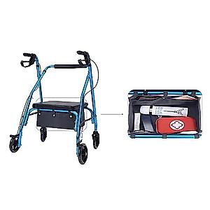 XINFULLWOL Walker Bags,Rollator Storage Bag Under Seat,Walker Accessories for Folding Walker, Accessories Bags for Seniors,Walker Underseat Replacement Medical Basket(Medium,Black)