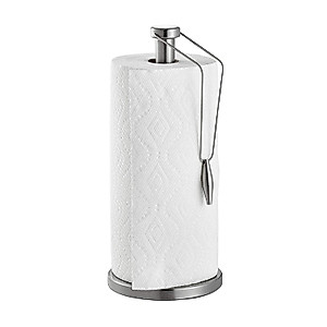 Alpine Countertop Paper Towel Holder Stand - Standing Paper Towel Holder Roll Dispenser for Kitchen Countertop & Bathroom (Steel- Arm)