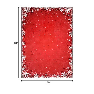 RUGSREAL 5x7 Christmas Area Rug Bedroom Living Room Area Rug Xmas Decorative Area Rug Non-Slip Indoor Throw Rug Washable Area Rug Floor Carpet for Kitchen Nursery, Red 5' x 7'