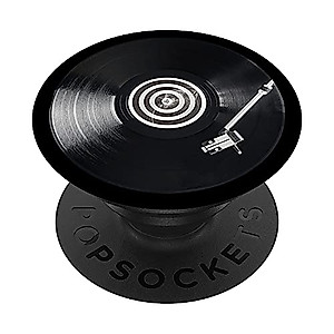 Vintage Phonograph Vinyl Record Music Mobile Holder Old Disc PopSockets Swappable PopGrip