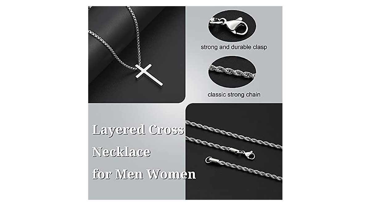 Shop GLISHIVER Stainless Steel Cross Necklace for Men