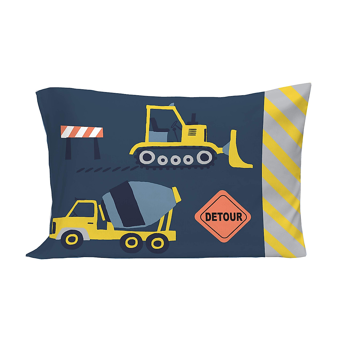 Carter'S Construction Time Toddler Bed Set, Navy, Yellow, Grey, Orange