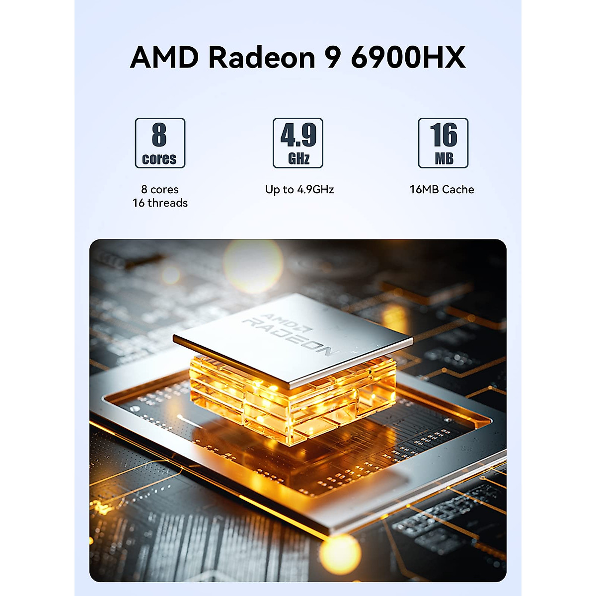 MINISFORUM Venus Series UM690S Mini PC AMD Ryzen 9 6900HX Desktop Computer, DDR5-4800 32GB 1TB PCIe4.0 SSD, 2.5Gbps LAN, 2X 4K HDMI, 1X 8K USB4 Output, Radeon 680M Graphics Micro PC