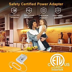 LAFULIT 8 PCS Under Cabinet Lighting Kit, Bright Under Cabinet Lights, Flexible Led Strip Lights with Remote and Power Adapter, for Kitchen Cabinets Shelf Desk Counter, 2700K Warm White, 13ft