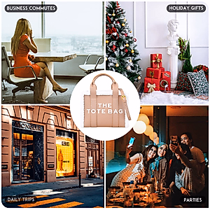 JQAliMOVV The Tote Bags for Women - Personalized Leather Mini Top-Handle Crossbody Handbag for Travel Work Shopping (Khaki)