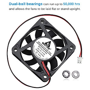 GDSTIME Dual Ball Bearing 60mm x 60mmx 15mm 12V High Speed DC Brushless Cooling Fan