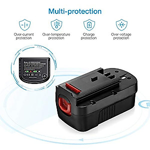 Powerextra 2Pack 3.7Ah 18V HPB18 Battery Compatible with Black and Decker HPB18 244760-00 A1718 HPB18-OPE A18 Firestorm FS180BX FS18BX FS18FL FSB18 and 9.6V-18V Charger (2 Batteries and 1 Charger)