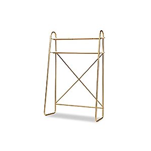 Baxton Studio Merida Gold Finished and Brown Finished 2-Tier Twin Size Shelf