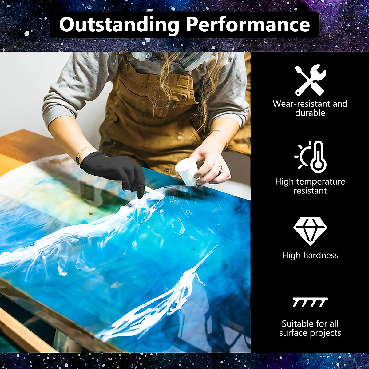 KISREL Epoxy Resin 82OZ - Crystal Clear Epoxy Resin Kit - No Yellowing No Bubble Art Resin Casting Resin for Art Crafts, Jewelry Making, Wood & Resin Molds(41OZ x 2)