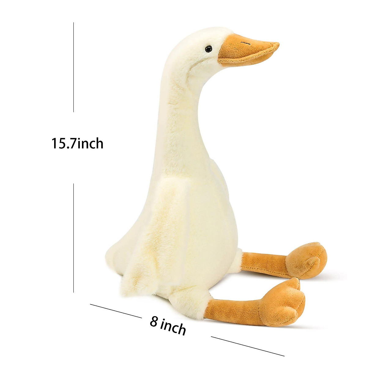 14" Swan Stuffed Animal, Soft Smooth Goose Plush Stuff Toy Gifts for Child Boys Girls (White)
