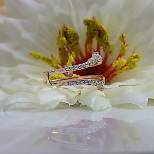 AFFY 1/2 Carat Round Cut White Cubic Zirconia Crown Vintage-Style Solitaire Enhancer Engagement Ring In 14k Rose Gold Over Sterling Silver (0.50 Cttw) Ring Size-8