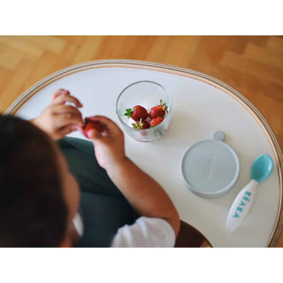 Beaba Silicone Baby Bib, Made with Soft Supple Silicone, Baby Bibs with Baby Food Catcher, Baby Boy Bibs Baby Girl Bibs, Baby Essentials for Baby Feeding (Charcoal)