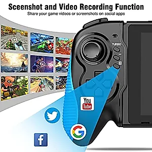 Switch Controller for Nintendo Switch/OLED, One-Piece Joypad Controller Replacement for Nintendo Switch Pro Controller, Switch Controllers Remote with Adjustable TURBO and Dual Motor Vibration